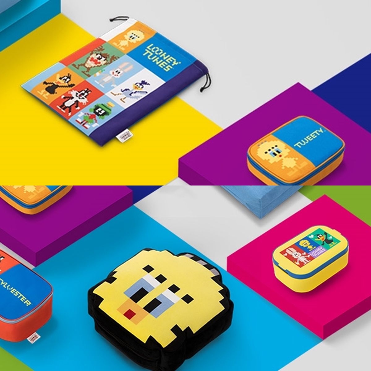 POYA寶雅X華納兄弟10元起換購！呆呆像素版「崔弟、兔巴哥、太菲鴨」抱枕收納袋都想收藏！ ｜ POPO筆記